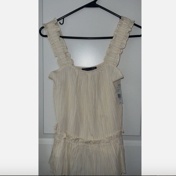 Black Tape_ | Tops | Brand New Black Tape Beige Ruffled Tank Top Tags ...